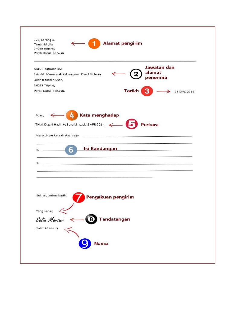 Format Karangan Surat Rasmi | PDF