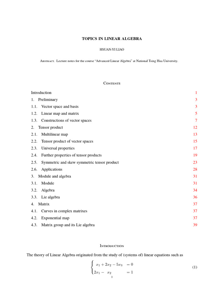 Advanced Linear Algebra | PDF | Linear Map | Vector Space