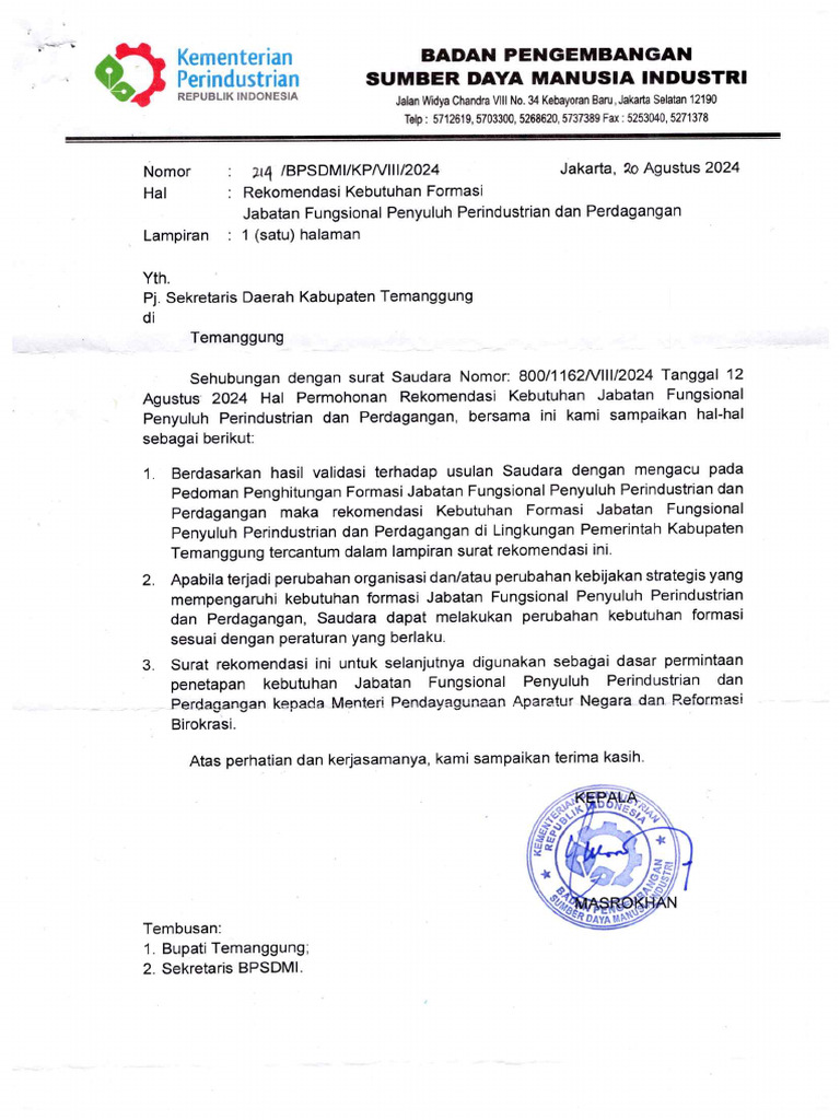 REKOMENDASI Kemenperin | PDF