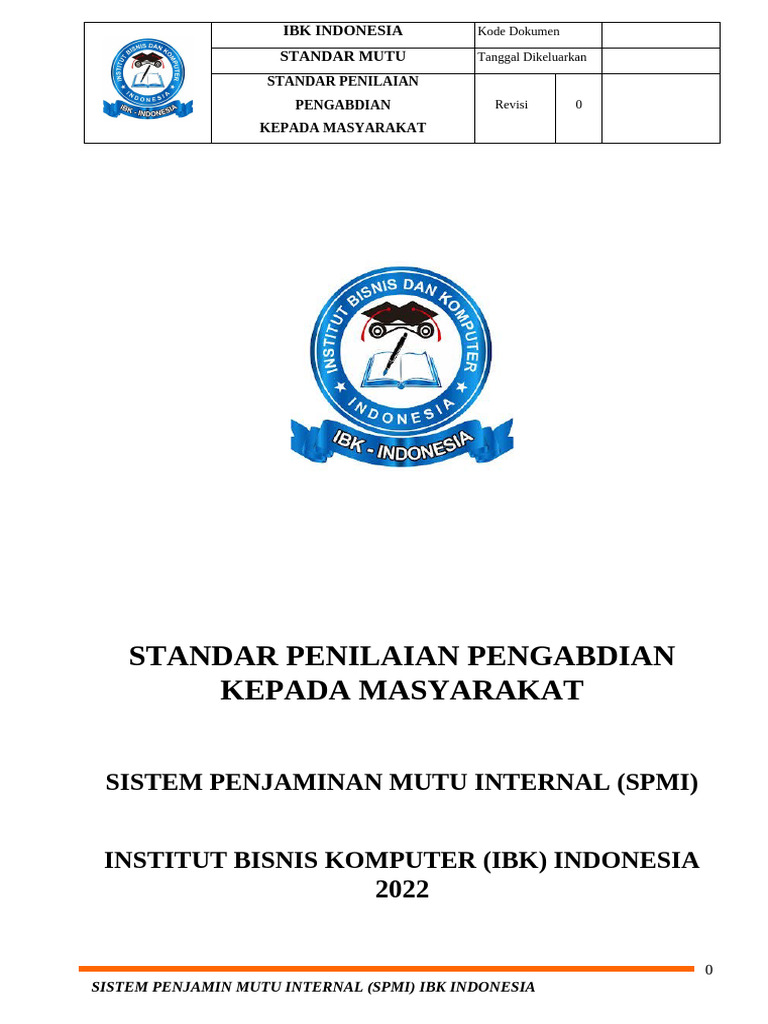 4. Standar Penilaian Pengabdian Ibk | PDF