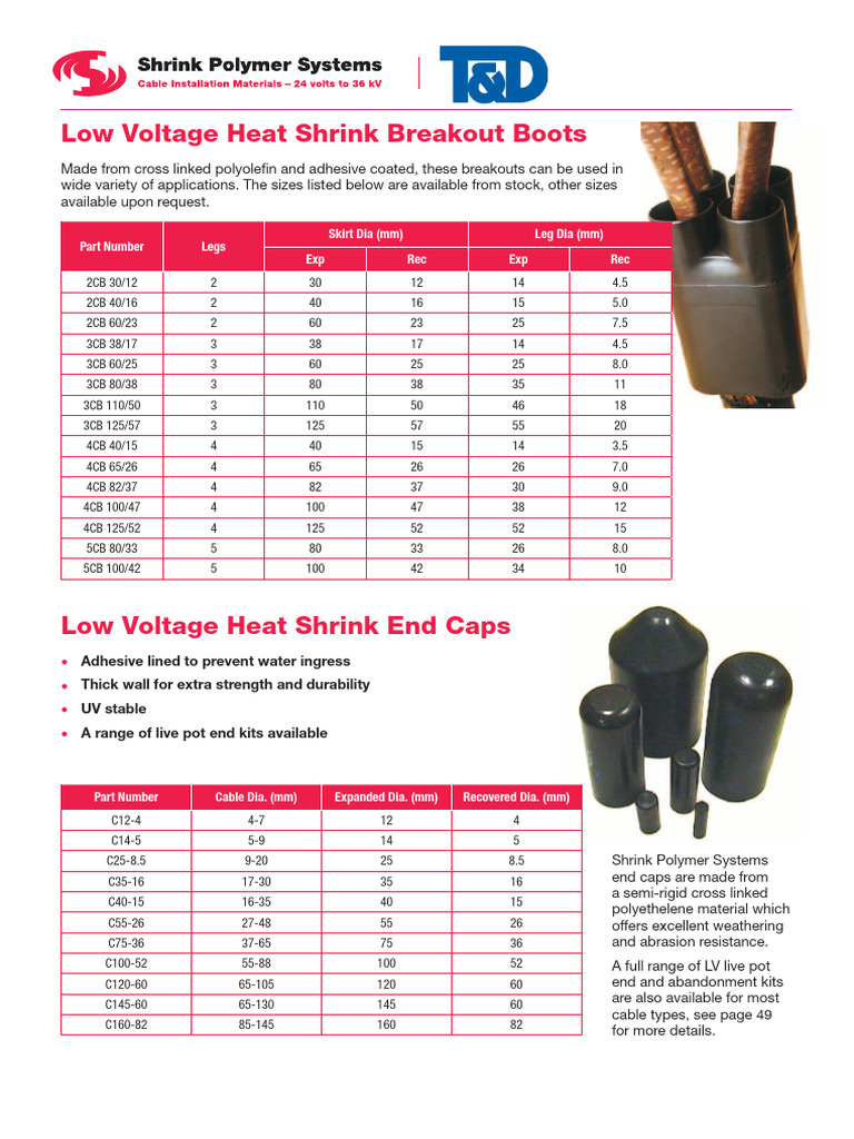 Low Voltage Heat Shrink Caps Guide | PDF | Secondary Sector Of The ...