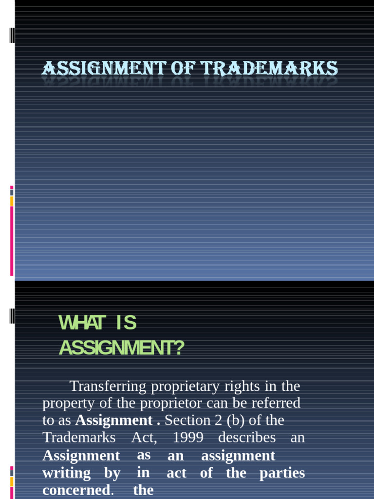Assignment of Trademarks | PDF | Trademark | Private Law