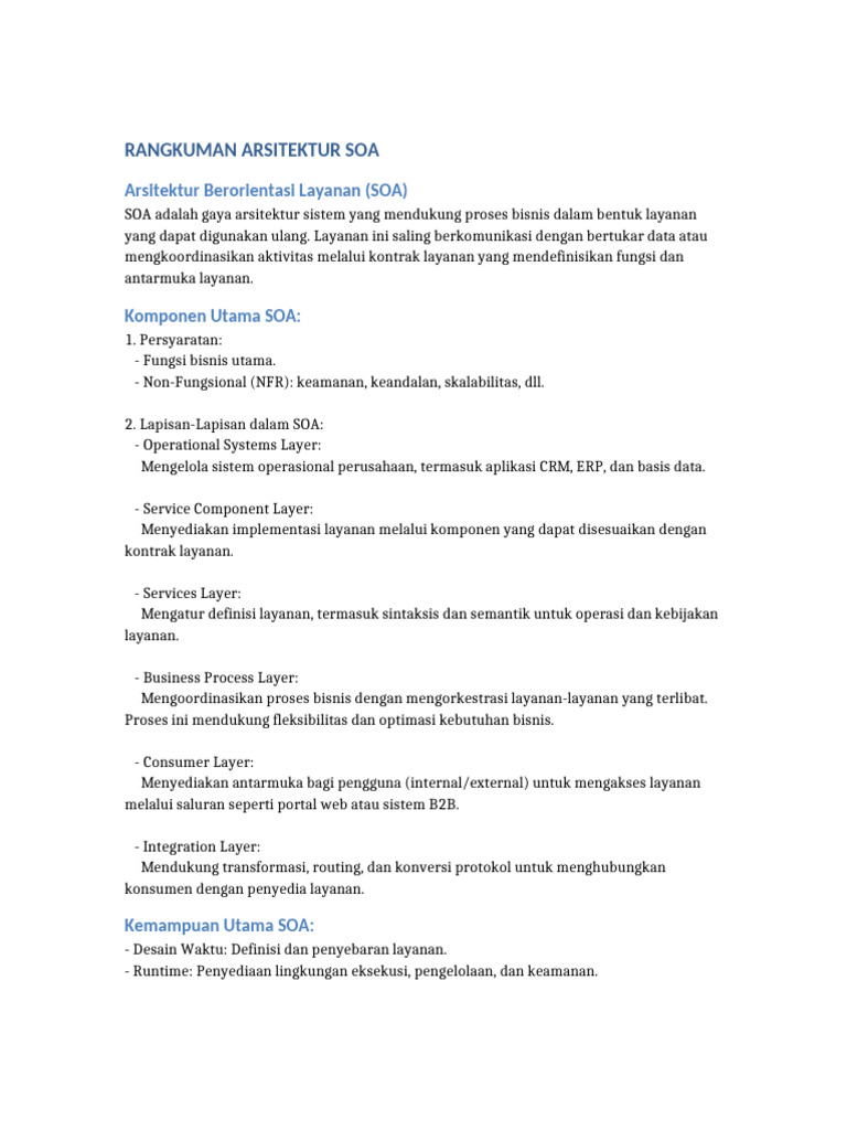 Rangkuman Arsitektur SOA | PDF