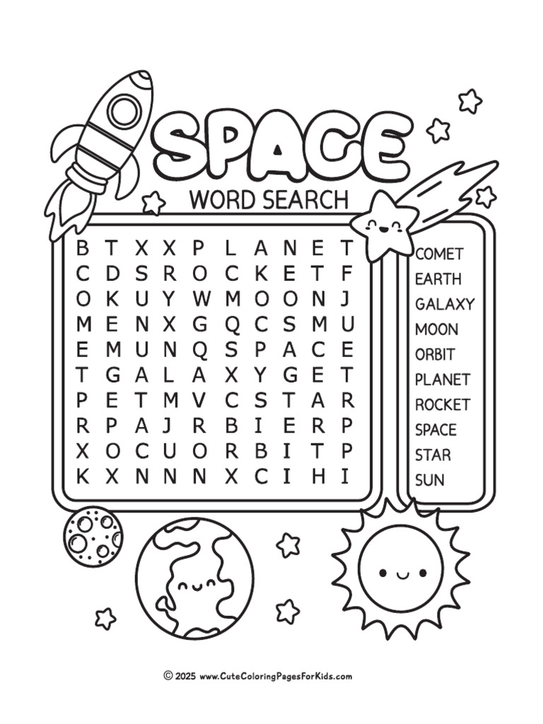 Space Word Search 1 | PDF