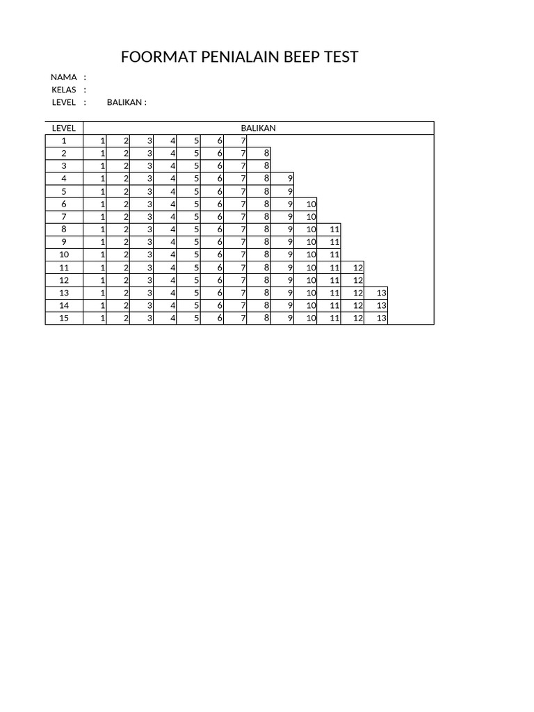 BEEP TEST | PDF