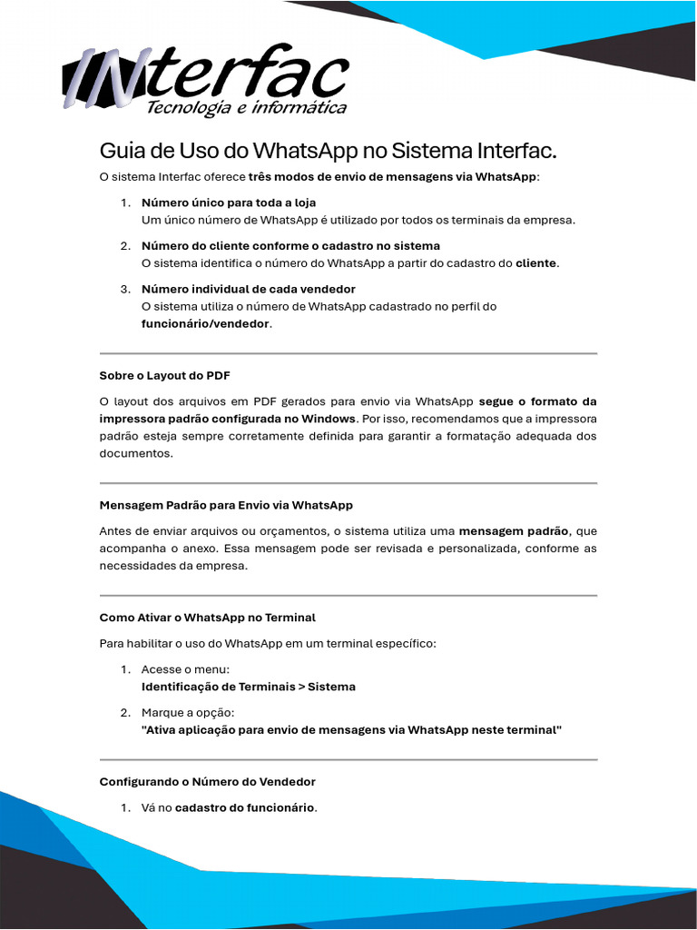 Uso Do WhatsApp No Sistema Interfac | PDF | Programas | Informática