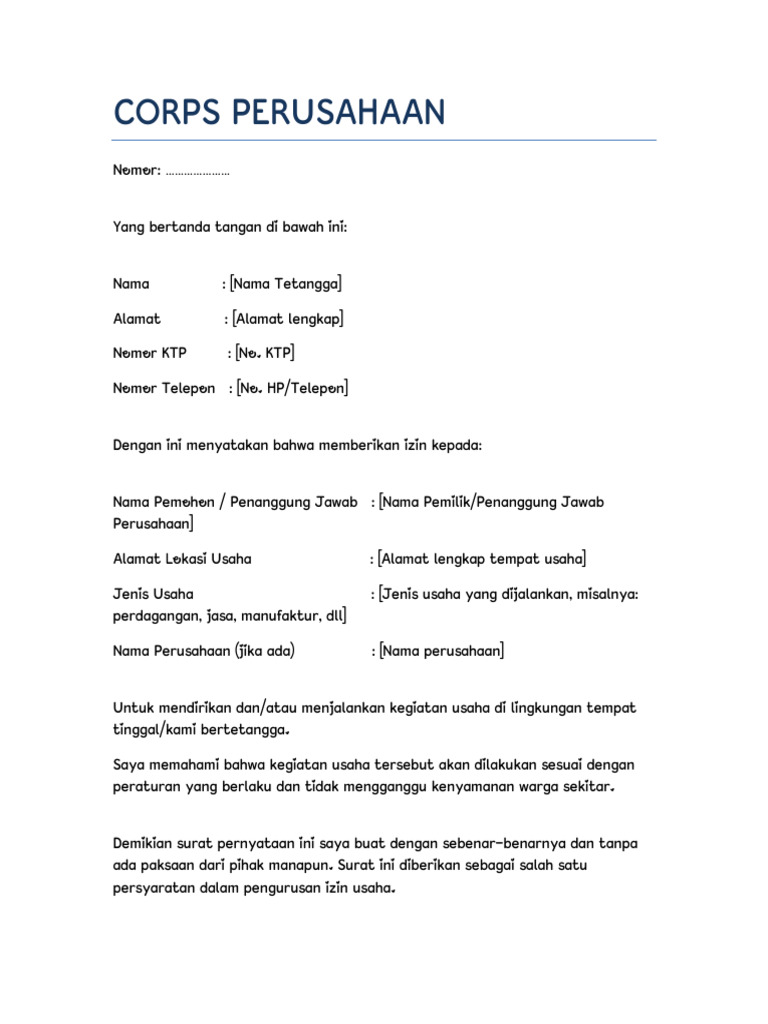 Surat Ijin Tetangga | PDF