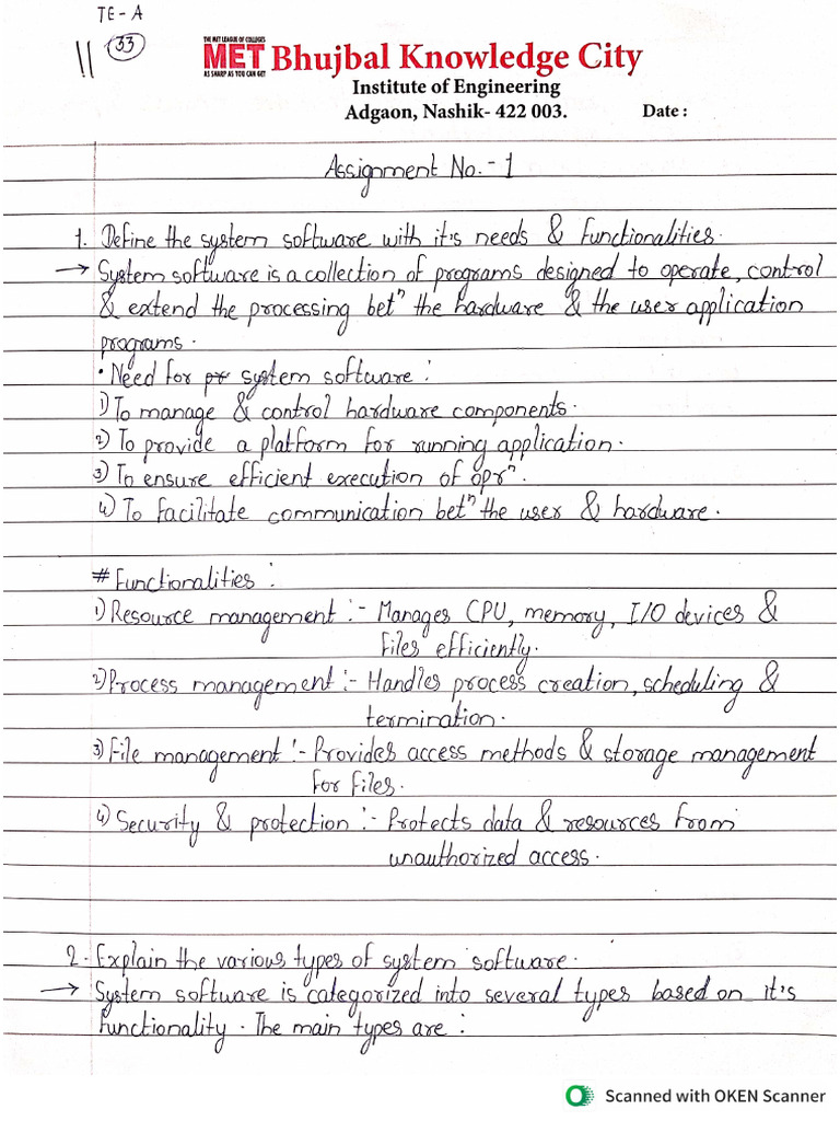 Spos Assignment | PDF