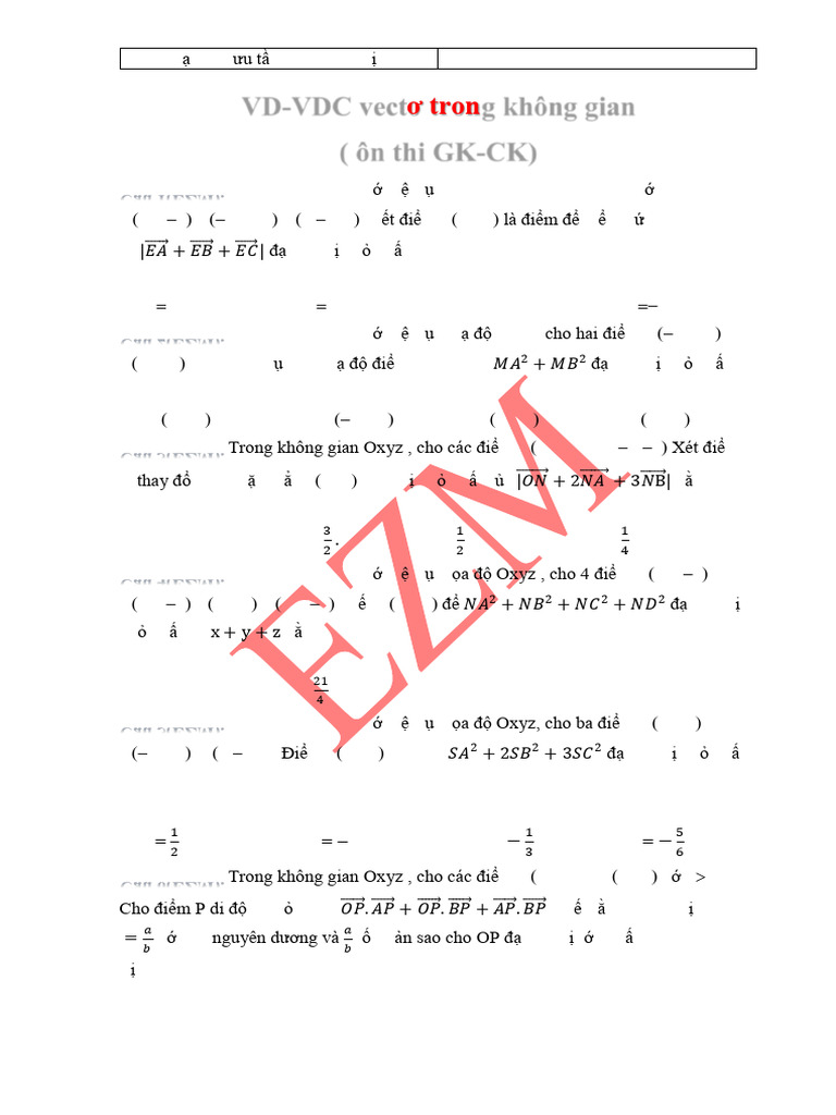 VD-VDC Vecto Trong Không Gian | PDF