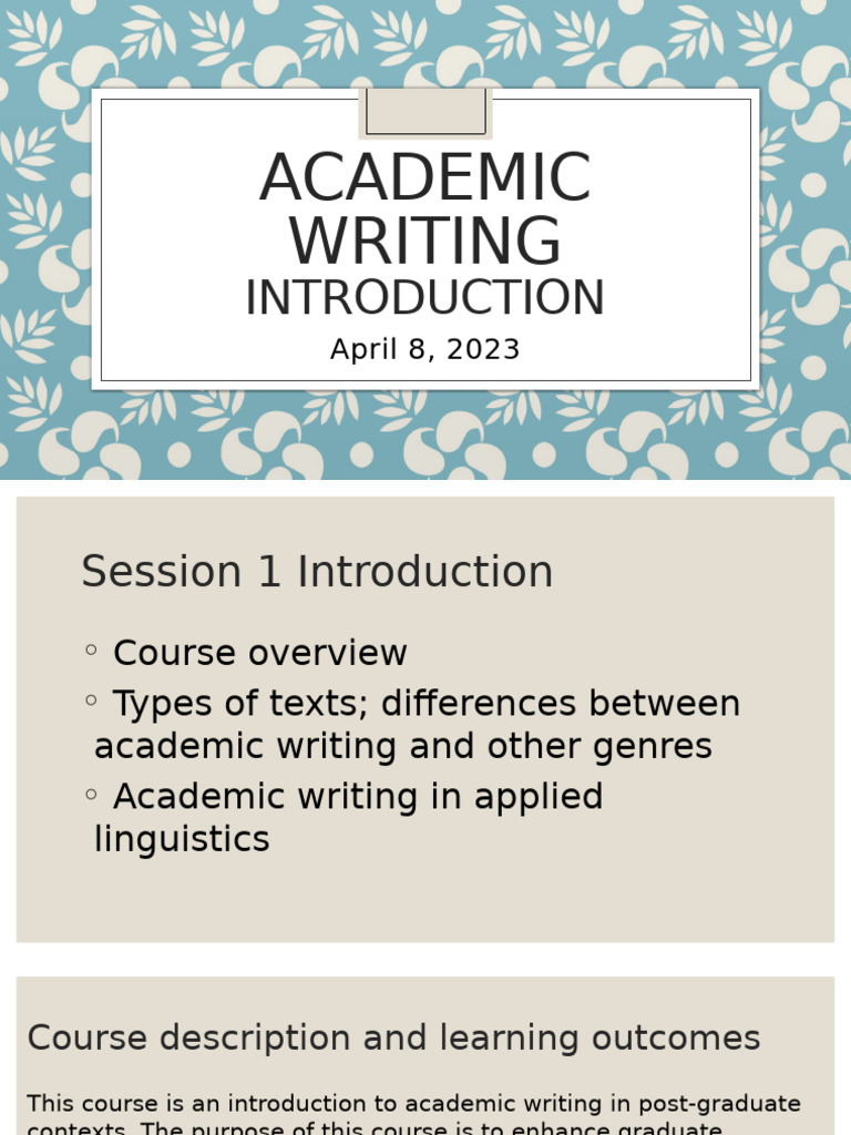 Introduction to Academic Writing Skills | PDF | Essays | Thesis