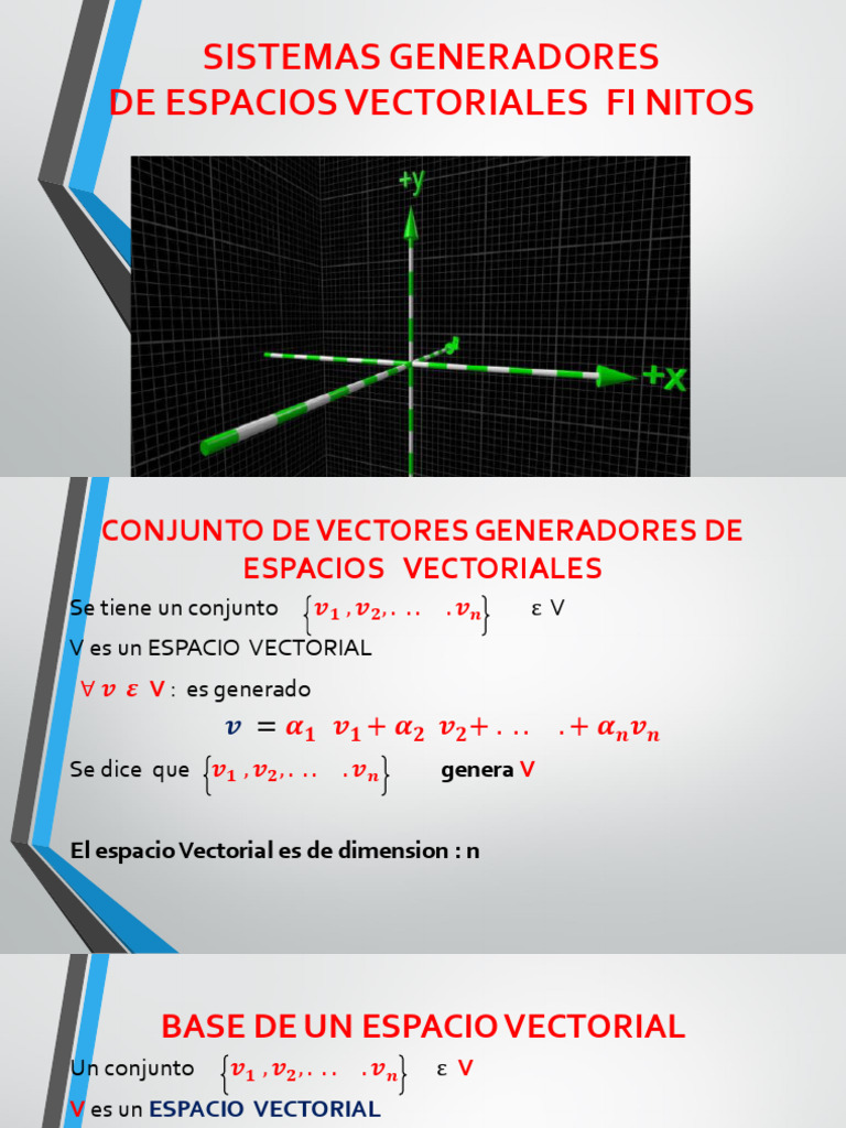 Presentacion BASES | PDF | Base (álgebra lineal) | Vector Euclidiano