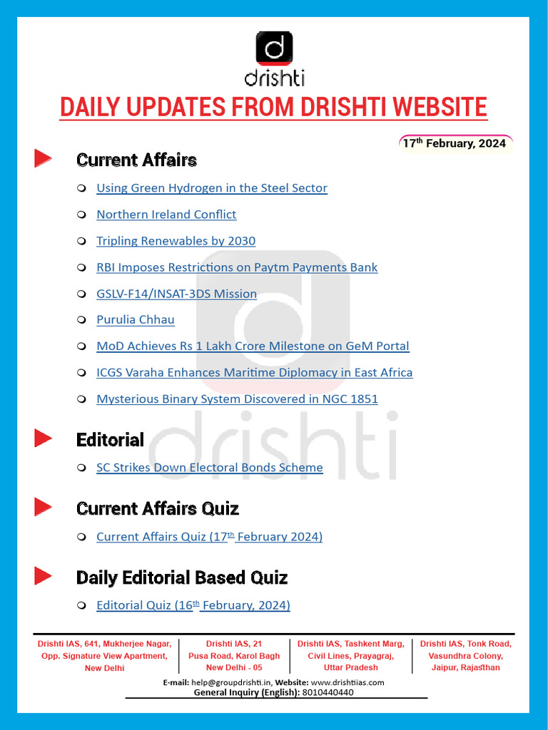 32 Handout (17th February, 2024) | PDF | Economy Of India | Government Of India