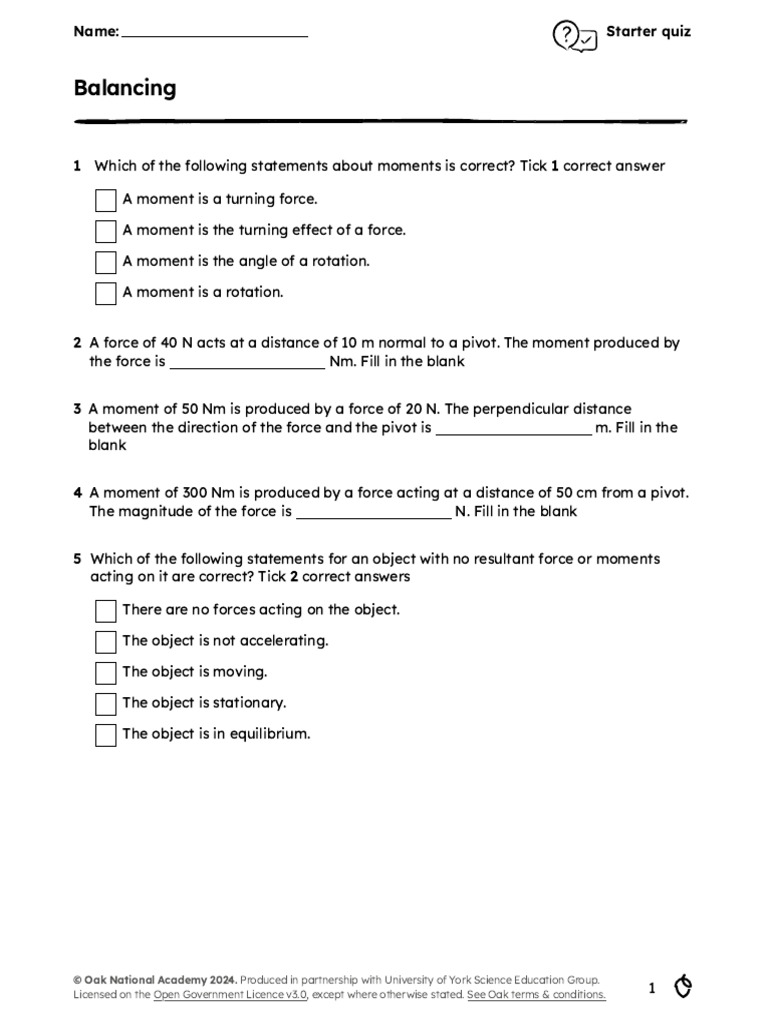 Starter Quiz Questions | PDF