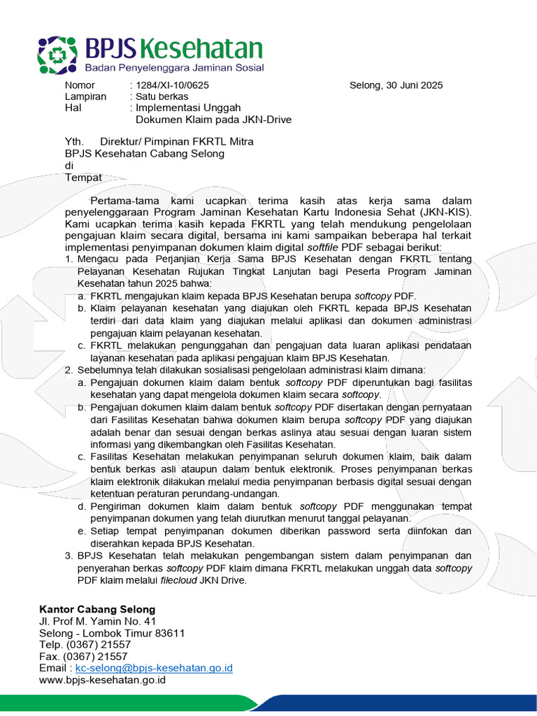 Implementasi Klaim Digital JKN Drive | PDF