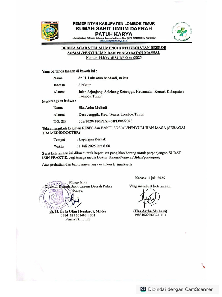 BA Baksos Lapangan Keruak | PDF