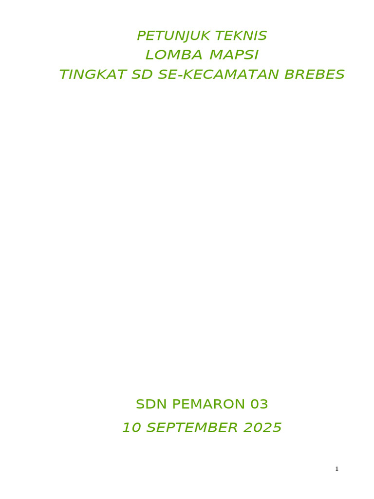 Juknis Mapsi SDN Pemaron 03 Th. 2025 | PDF