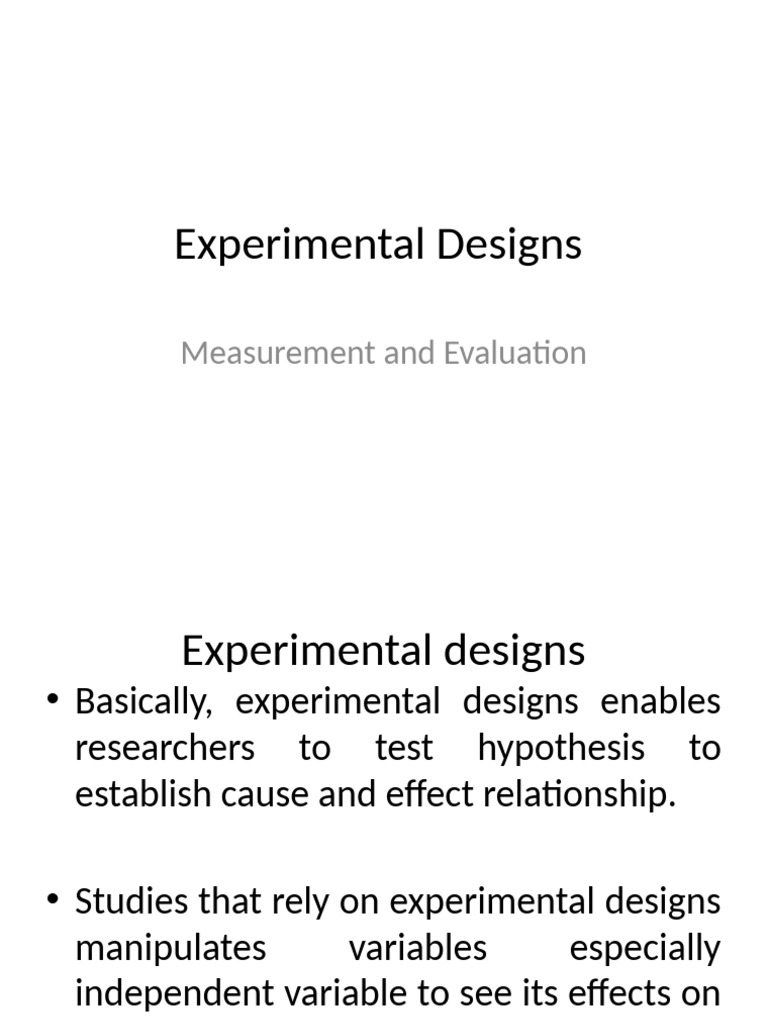 Experimental Designs | PDF | Experiment | Design Of Experiments