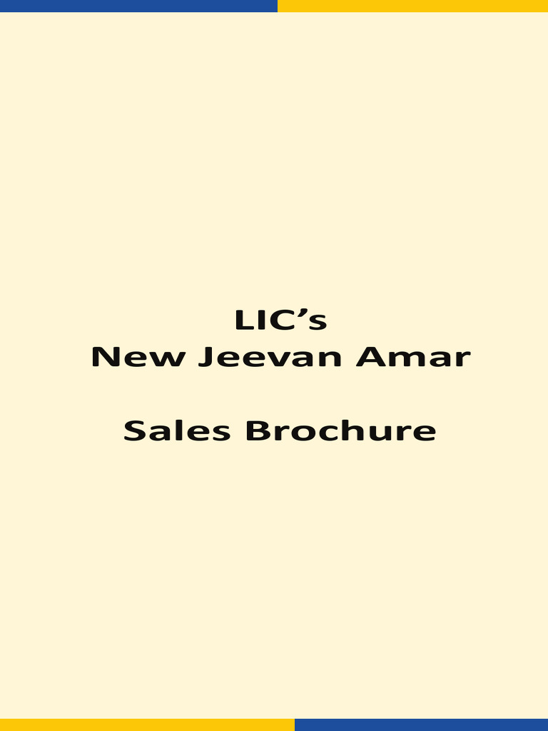 LIC New Jeevan Amar Plan Overview | PDF | Insurance | Option (Finance)