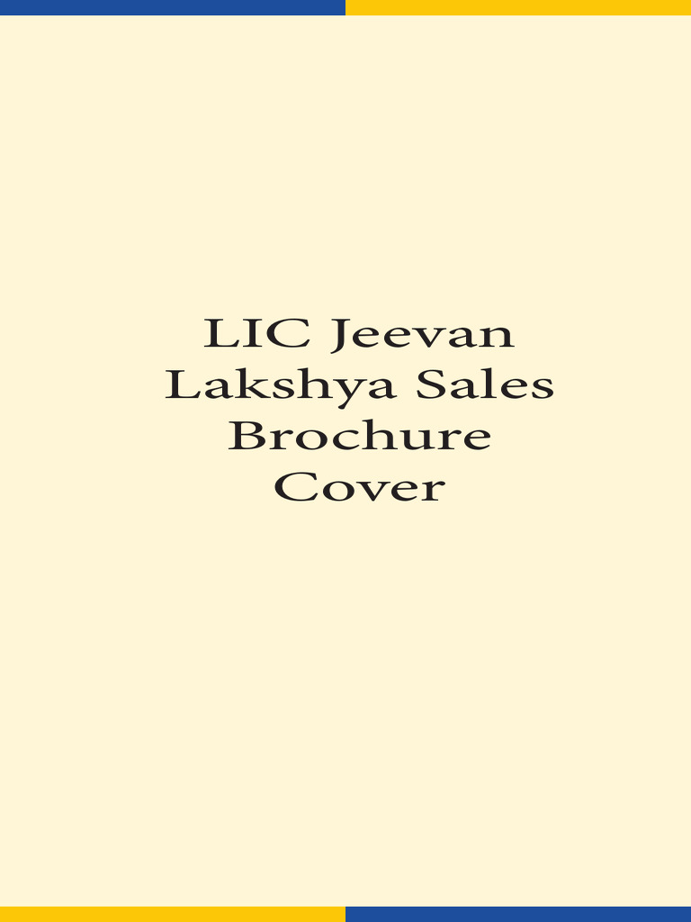 LIC Jeevan Lakshya Plan Overview | PDF | Insurance | Interest