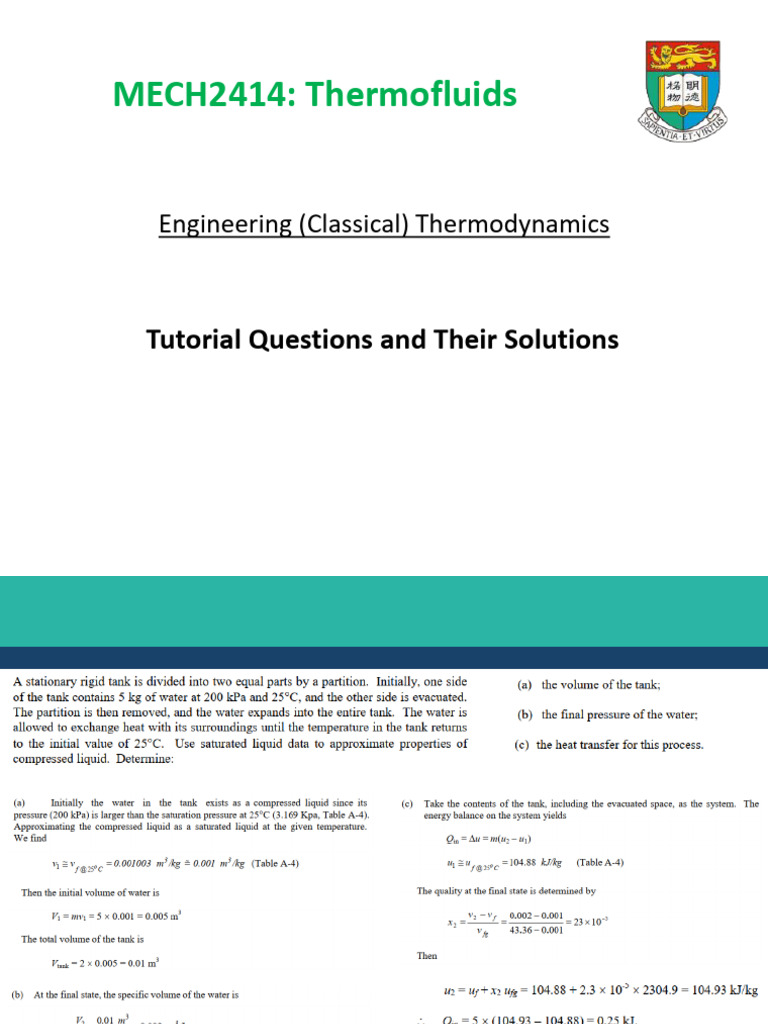 Tutorial Questions and Their Solutions (3) | PDF | Heat | Second Law Of Thermodynamics