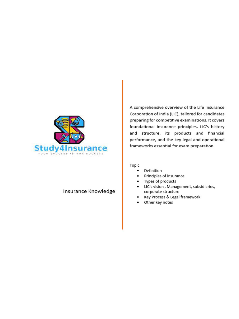 LIC Insurance Exam Preparation Guide | PDF | Insurance | Life Insurance