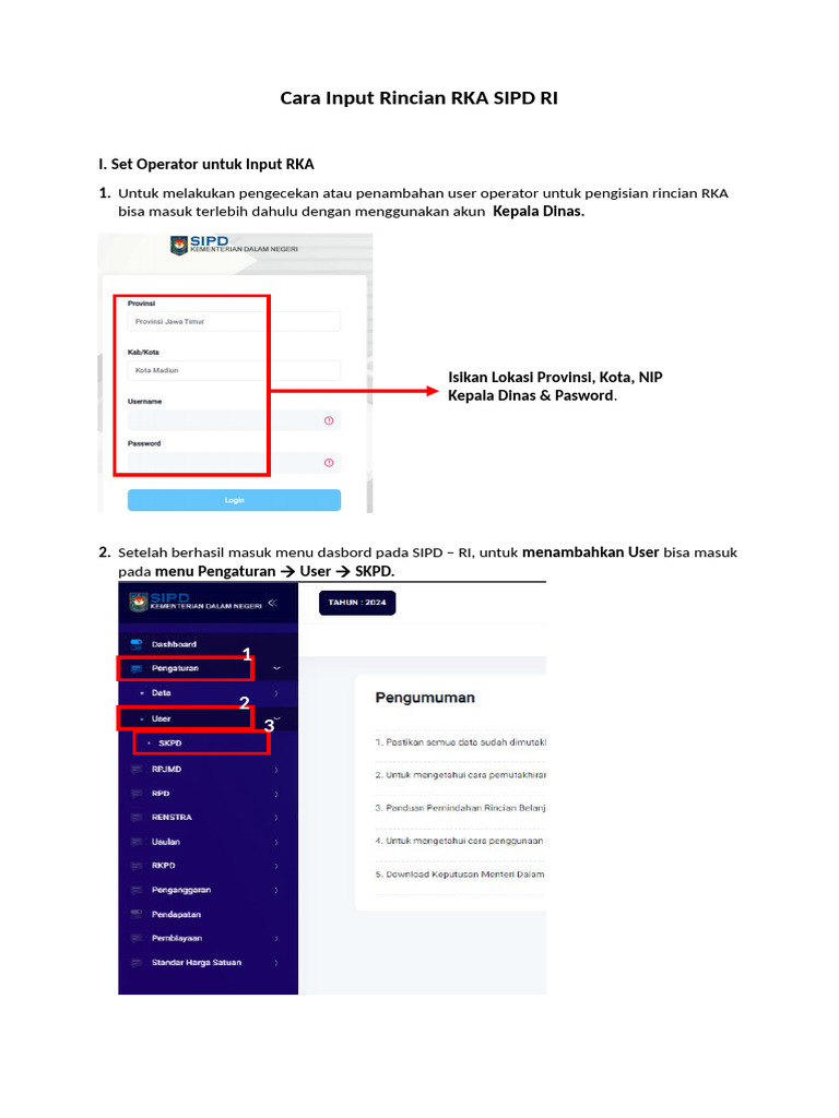 Cara Input Rincian RKA SIPD RI | PDF