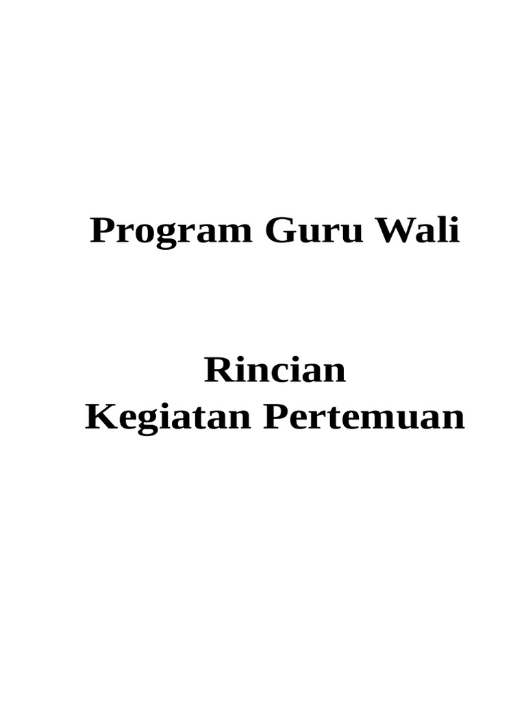 Program Guru Wali 16 Minggu | PDF
