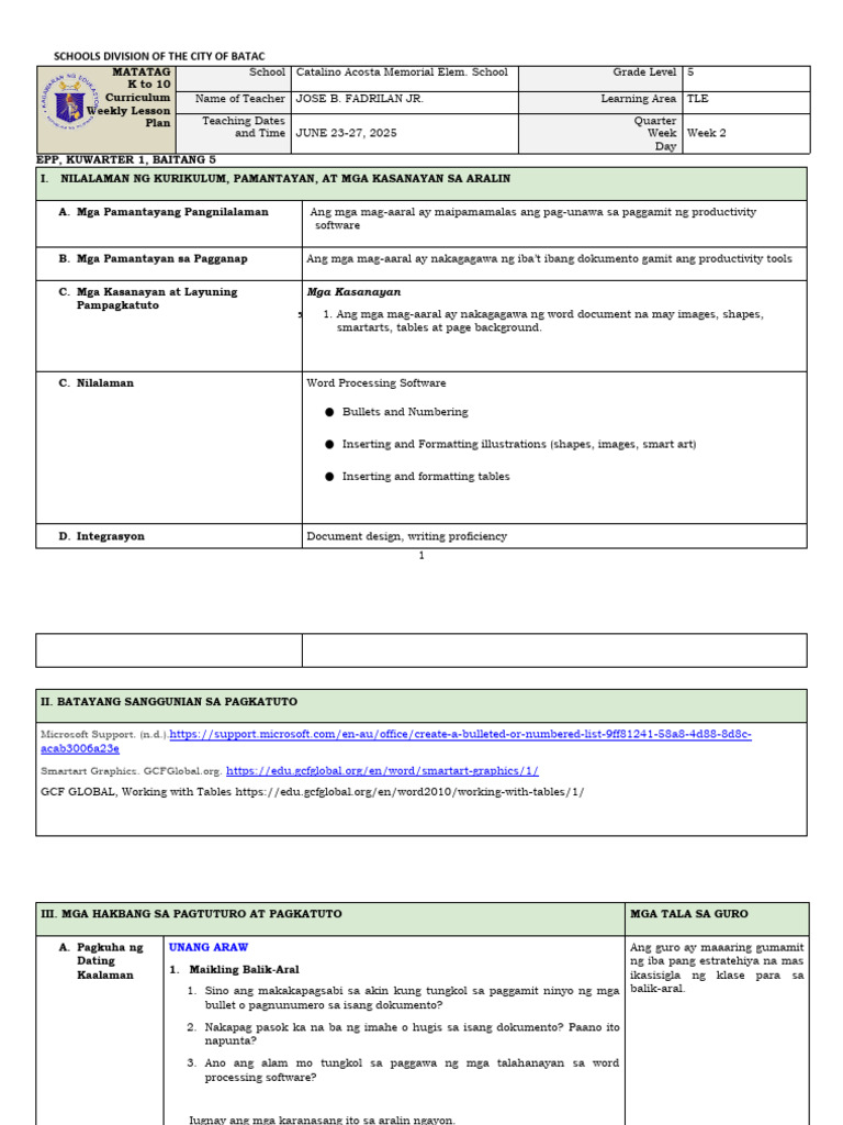 G5Q1W2 LE EPP-ICT (DepEd) | PDF