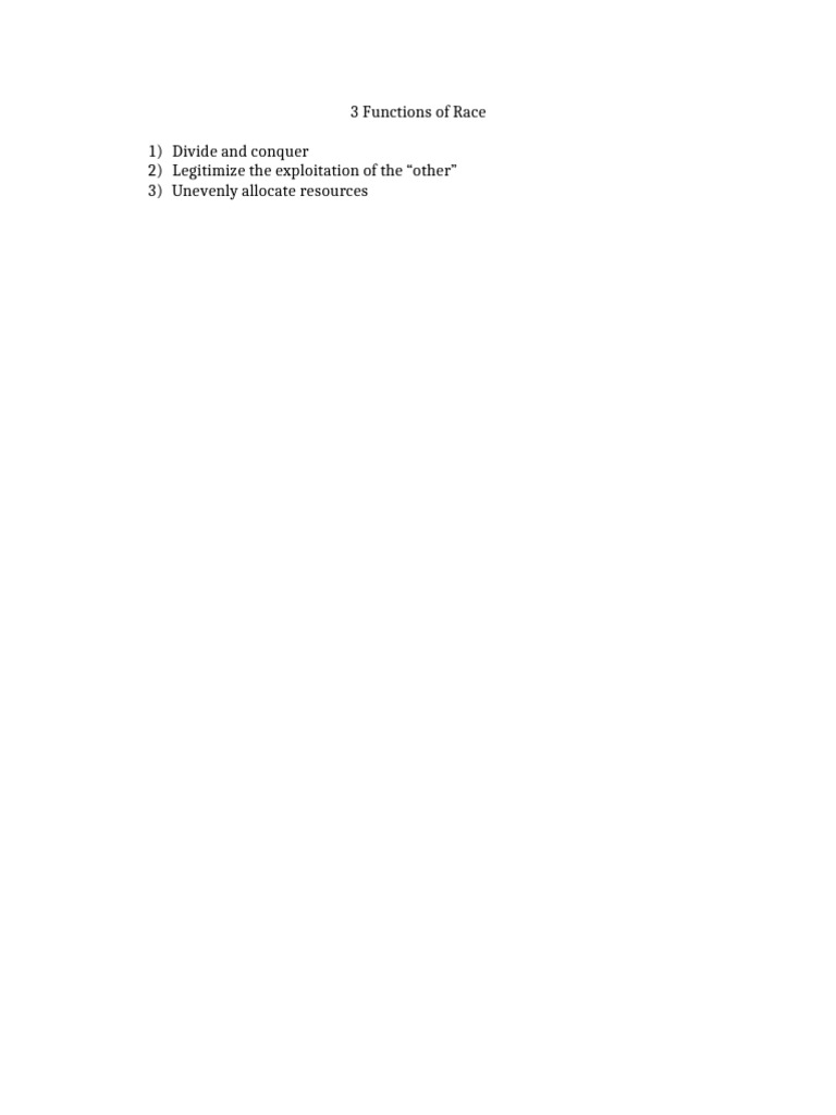 3 Functions of Race | PDF