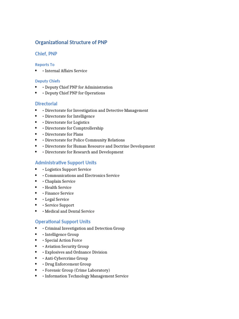 PNP Organizational Structure | PDF