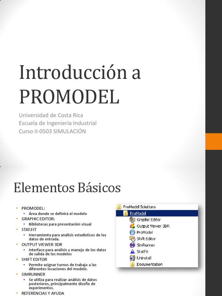 Conceptos Básicos de Simulación PROMODEL | PDF | Simulación | Software