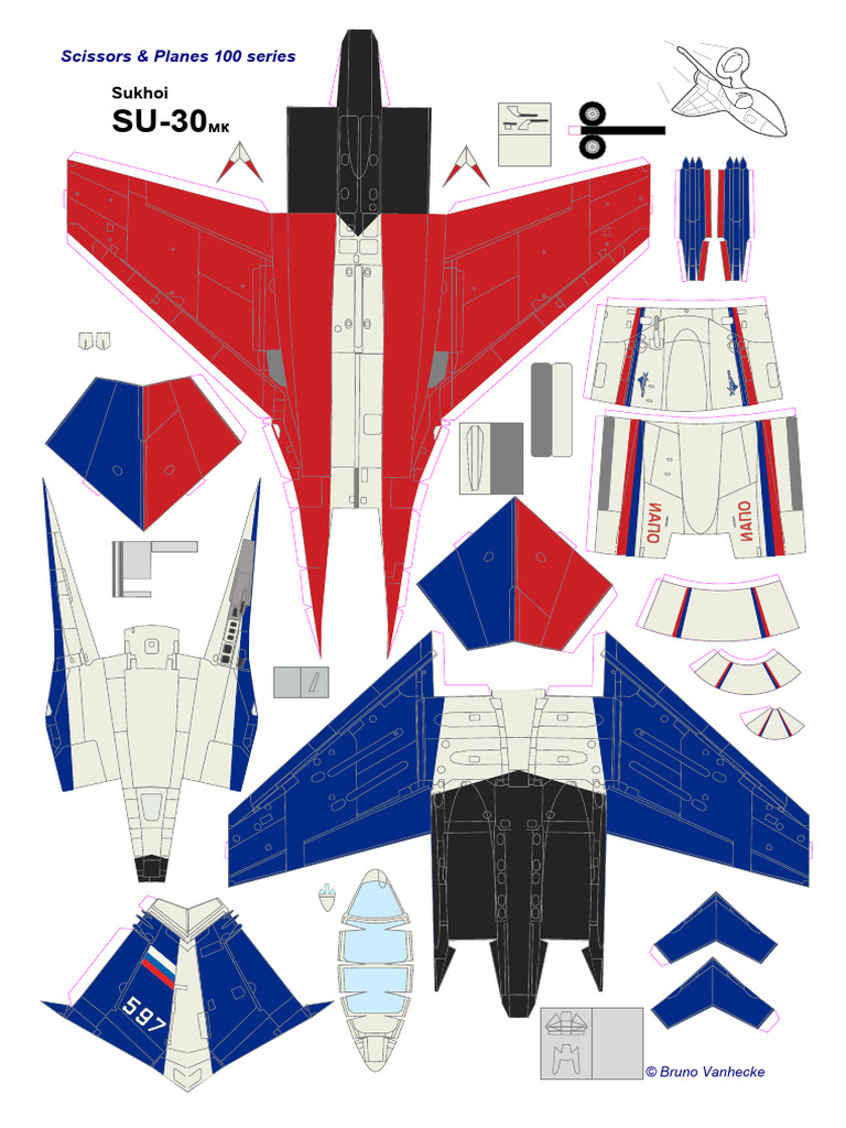 SU-30 Papercraft Template Guide | PDF