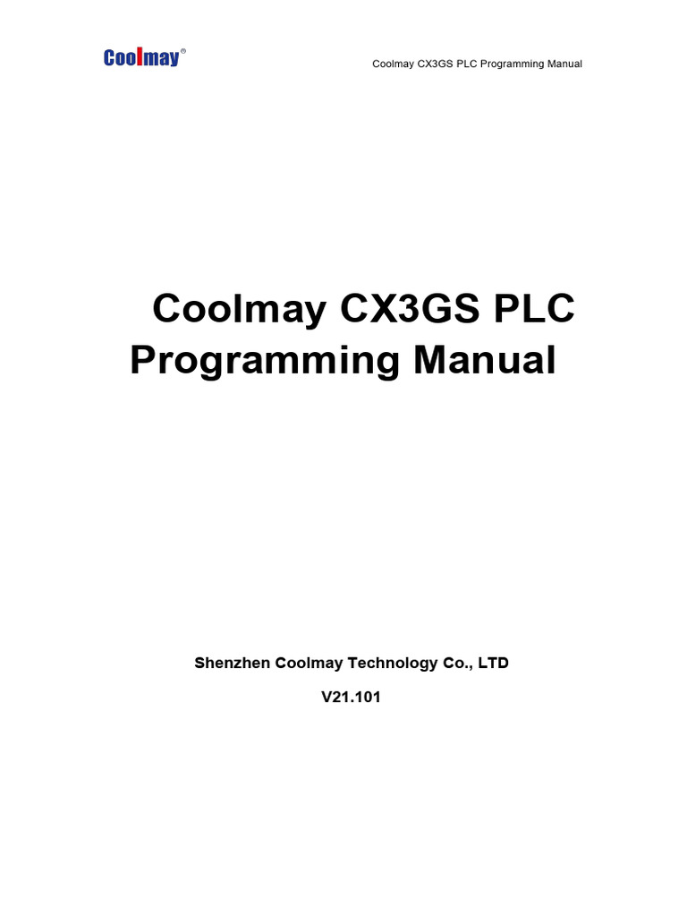 CX3GS PLC Programming Manual | PDF | Programmable Logic Controller | Bipolar Junction Transistor