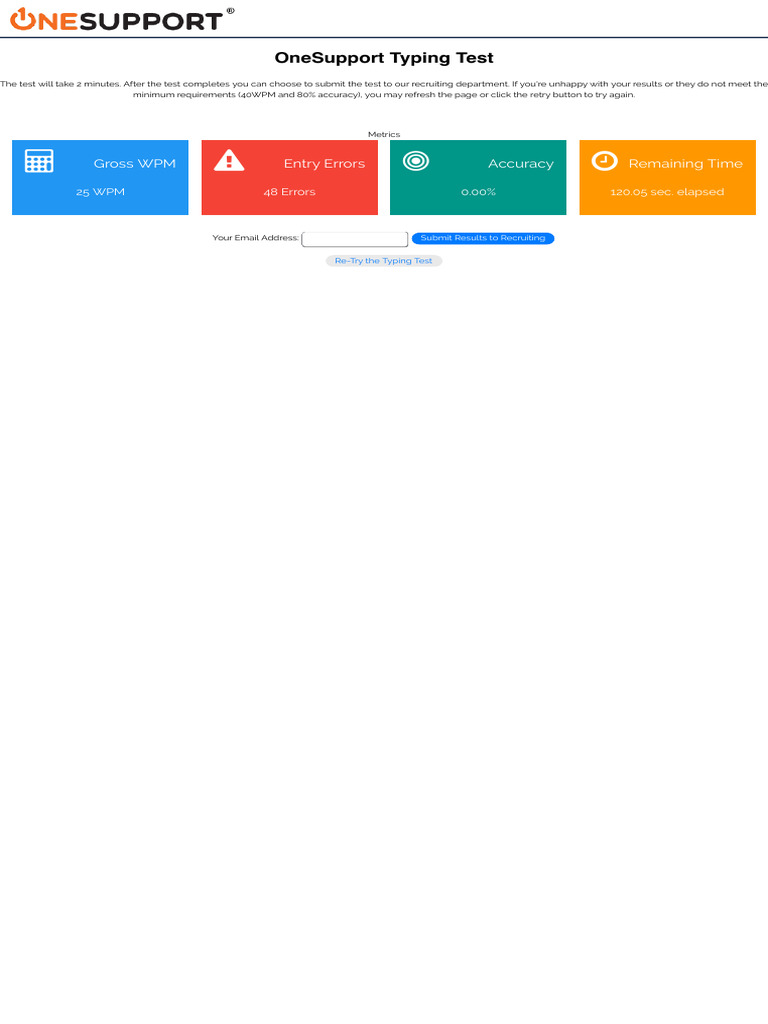 OneSupport Typing Test Results | PDF