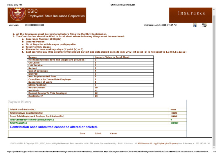 L S Power Control Esic Challan Preview June - 2025 | PDF