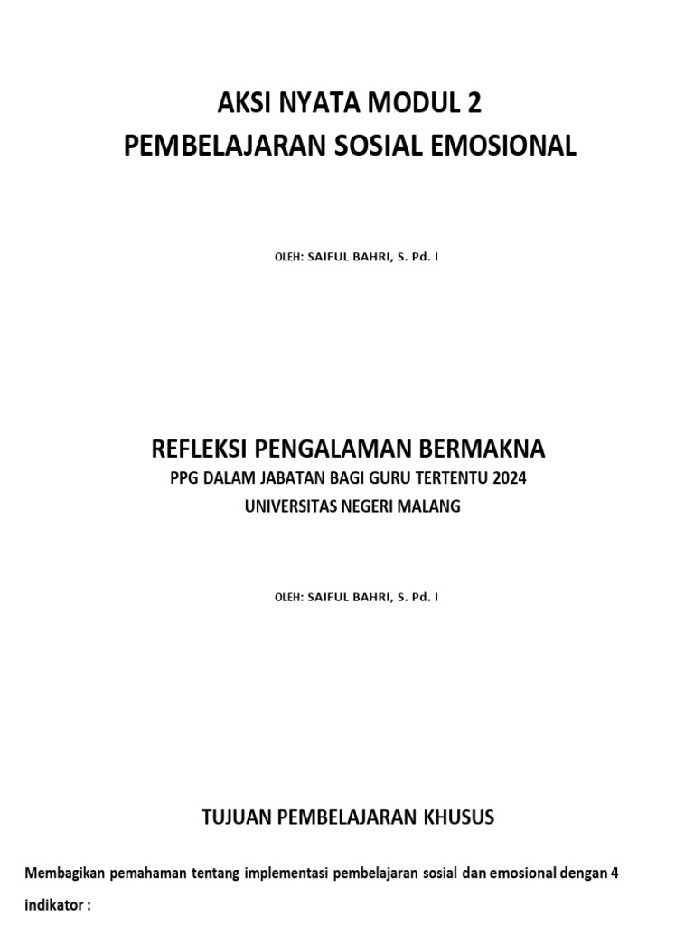 PPG Modul 2 Saiful Bahri | PDF