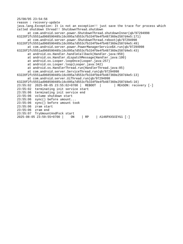 Power Off Reset Reason | PDF