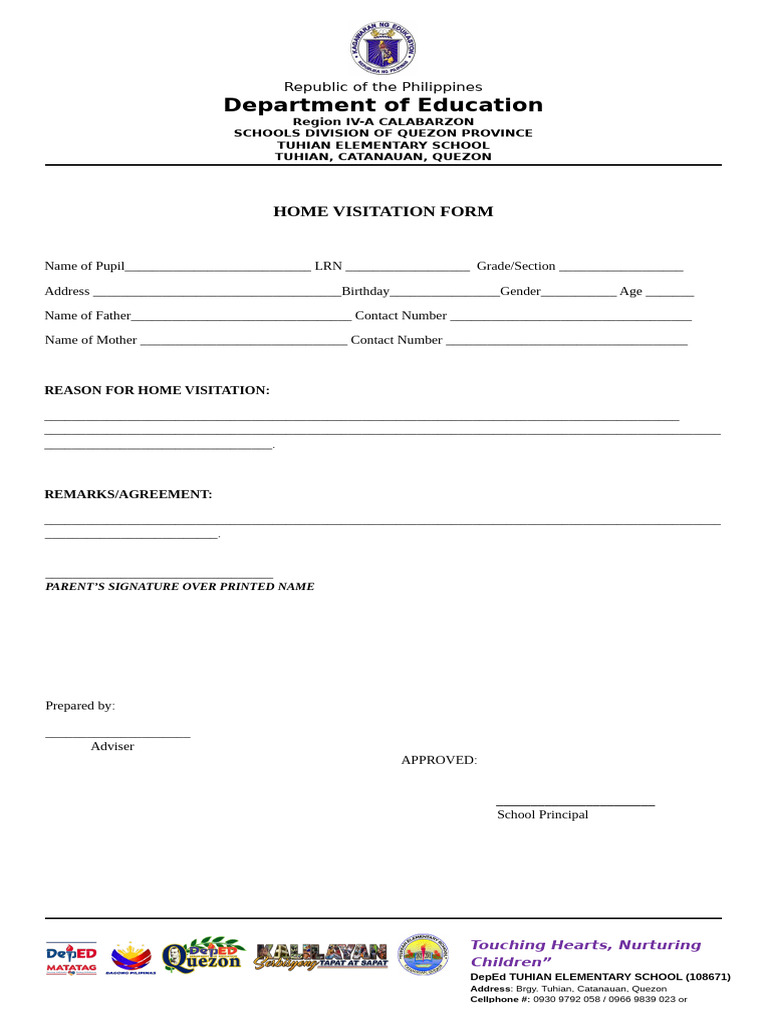 Home Visitation Form | PDF