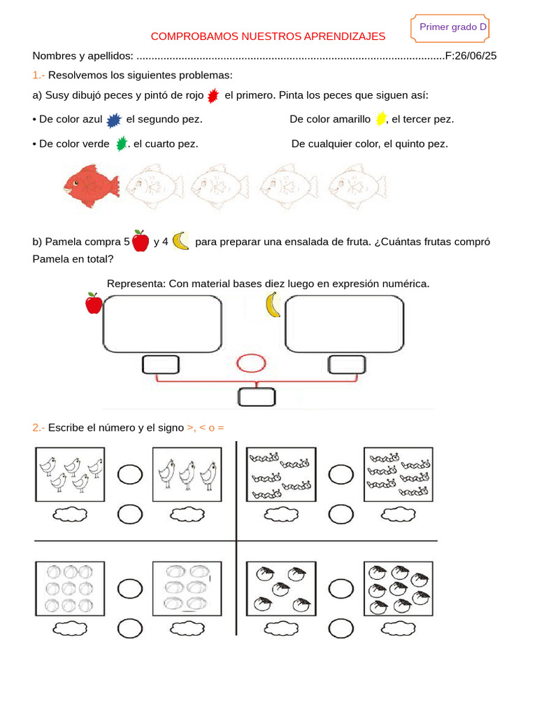 Comprobamos Nuestros Aprendizajes | PDF