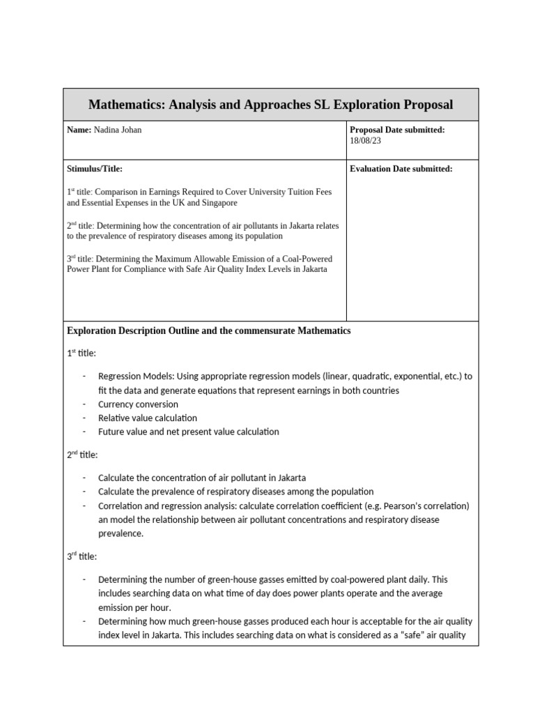 IA Proposal: Math Exploration Topics | PDF