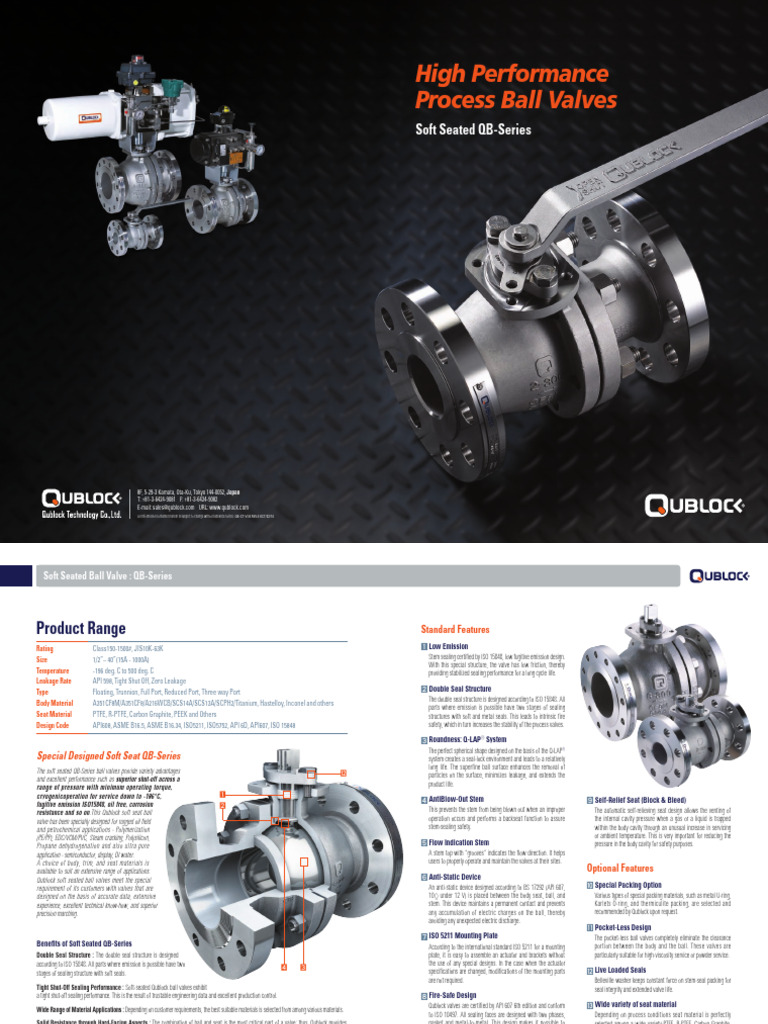 QB Series - Soft Seated Ball Valves en | PDF | Valve | Mechanical ...
