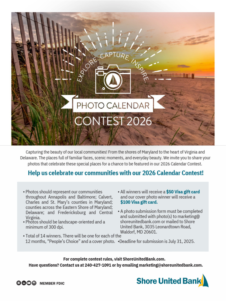2026 Calendar Photo Contest Rules | PDF | Maryland