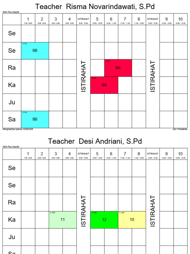 Jadwal Perguru 2025-2026 Fix-2 Edit | PDF
