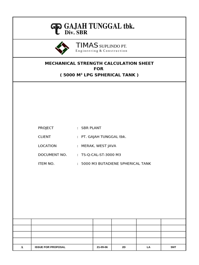 Mechanical Strength for 5000 m³ Tank | PDF | Bending | Strength Of ...