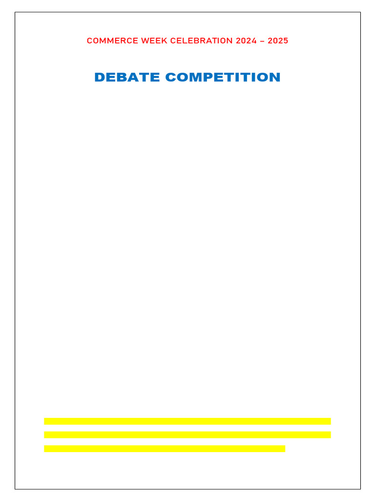 Debate Competition - Rules of The Competition | PDF