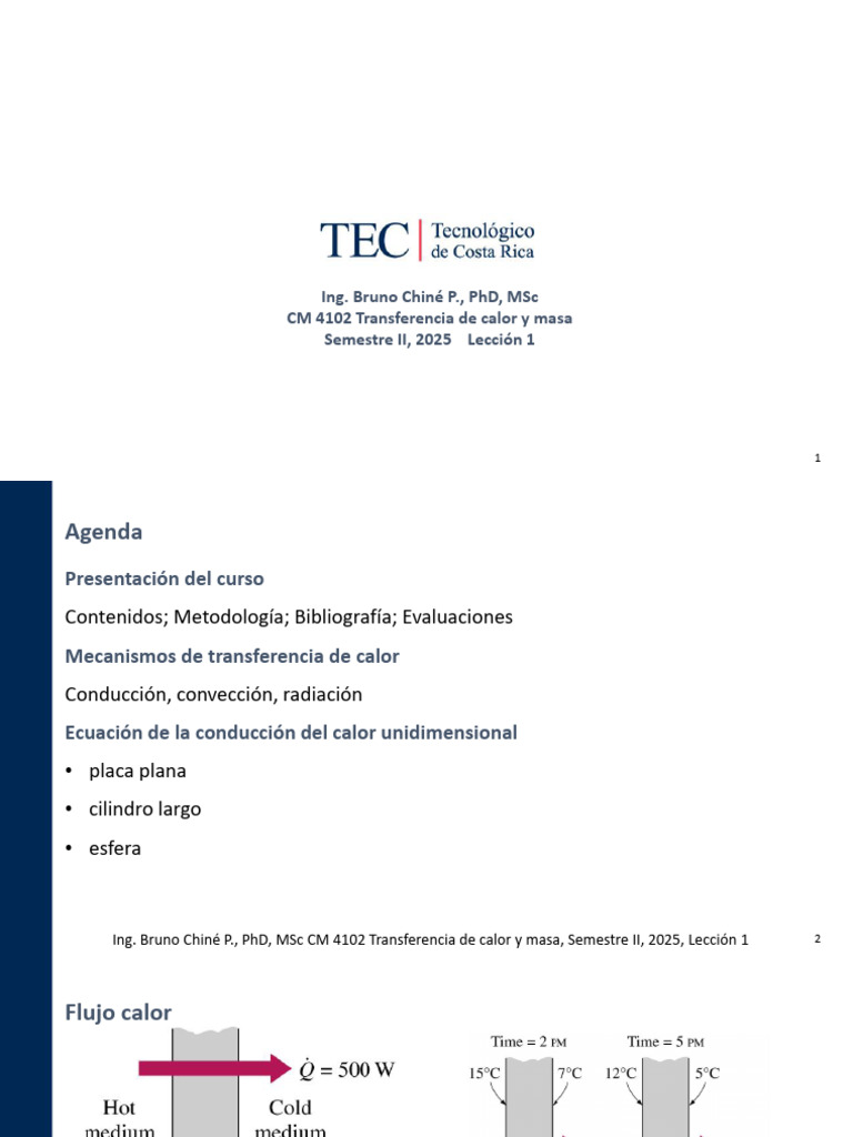 Lecciones Lecci-N-1 Leccion 1 | PDF | Transferencia de calor | Conduccion termica