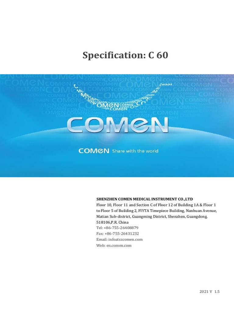 C60 COMEN Patient Monitor Specification - V 1.6 2023.04.24 | PDF ...