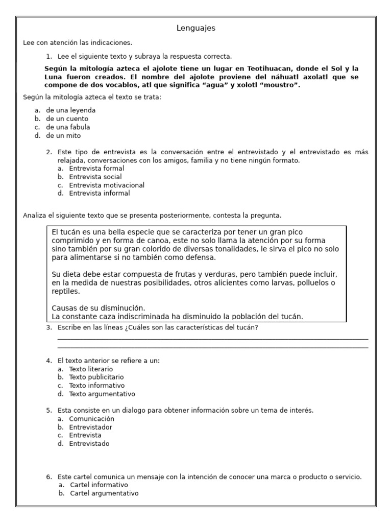 Examen Tercer Periodo 3° | PDF | Rima