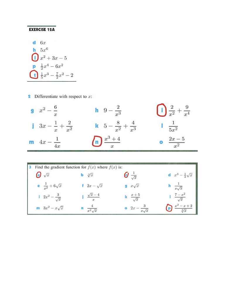 Practice Basic Differentiation | PDF