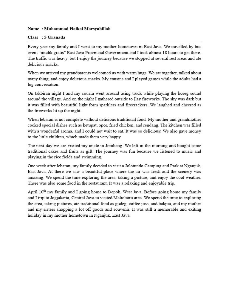 M. Haikal M - 5 Granada (Holiday at Eid Alfitr 2025) | PDF